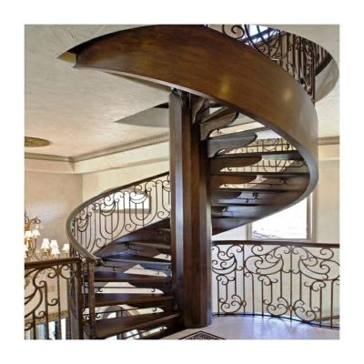 China China solid wood stair tread residential spiral staircase for sale