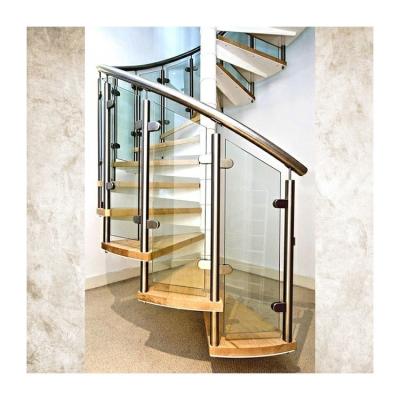 China Factory black or yellow brown wood tread residential small spiral staircase for sale