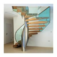 China Factory black or yellow brown wood tread residential small spiral staircase for sale