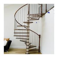 China Manufacturer stairs colorful oak wood tread attractive design spiral staircase for sale