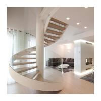 China Manufacturer stairs colorful oak wood tread attractive design spiral staircase for sale