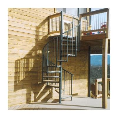 China Factory sale yellow wood tread luxury spiral staircase for sale