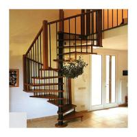 China Decoration wood exterior stair treads round spiral staircase for sale