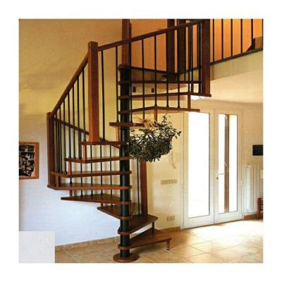 China Decoration wood exterior stair treads round spiral staircase for sale