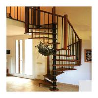 China Decoration wood exterior stair treads round spiral staircase for sale
