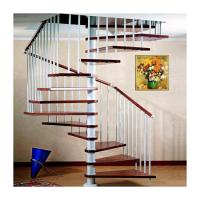 China Foshan factory oak stairs stainless steel indoor spiral staircase for sale