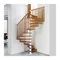 China Factory direct supply luxury wood stairs in fashion designs modern teak spiral staircase for sale