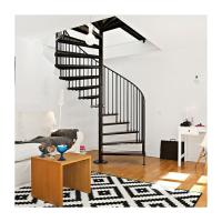 China Original factory strong steel wood tread spiral modern design staircase for sale