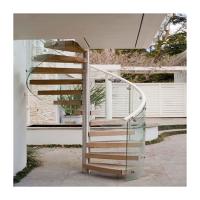 China Original factory strong steel wood tread spiral modern design staircase for sale
