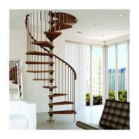 China Original factory strong steel wood tread spiral modern design staircase for sale