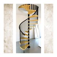 China Central round post modern design steel wood stairs narrow spiral staircase for sale