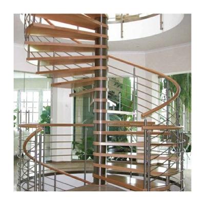 China China factory hot sale wood stairs hot sell villas design spiral staircase for sale