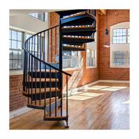 China Factory price wooden tread stairs design matte spiral staircase for sale