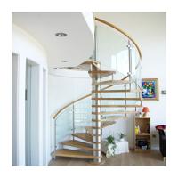 China House project luxury wood stair accessories used indoor loft steel spiral staircase for sale