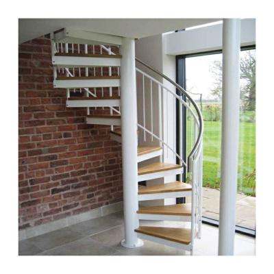 China Factory direct sales rubber wood stair tread stainless steel galss spiral staircase for sale