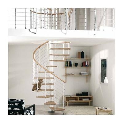 China Round ladder walnut stair tread steel outdoor spiral staircase for sale