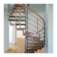China Round ladder walnut stair tread steel outdoor spiral staircase for sale