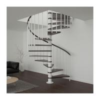 China Round ladder walnut stair tread steel outdoor spiral staircase for sale