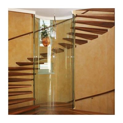 China China supplier oak stair tread indoor usage glass spiral staircase for sale