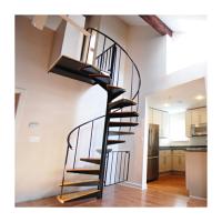 China Villa steel wood curved stiar stainless steel modern spiral staircase for sale