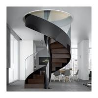 China Villa steel wood curved stiar stainless steel modern spiral staircase for sale