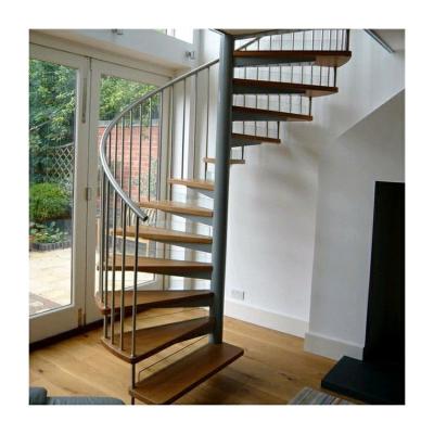 China Fantastic design wood step curved stairs spiral crystal staircase for sale