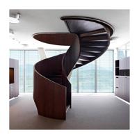 China Household individual firm black wood box steps stairs easy installed spiral staircase for sale