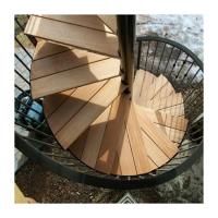 China Central post support customize wood stair tread simple and modern spiral staircase for sale