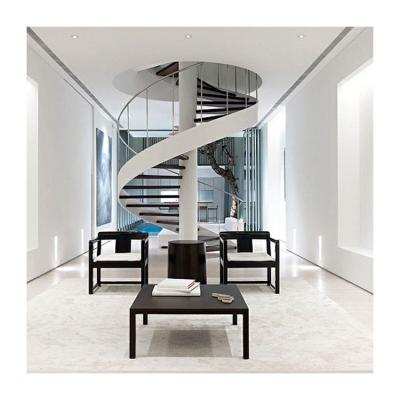 China Factory solid wooden indoor prefabricated stairs modern stylish spiral staircase for sale