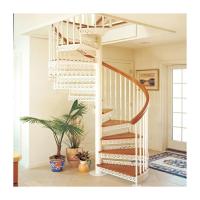 China Factory solid wooden indoor prefabricated stairs modern stylish spiral staircase for sale