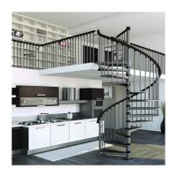 China Used steel beams stair wood treads luxury decorative spiral staircase for sale