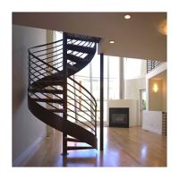 China Used steel beams stair wood treads luxury decorative spiral staircase for sale