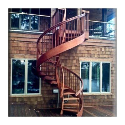 China Residential various color steel wooden step stairs modular spiral staircase for sale