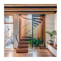 China Residential various color steel wooden step stairs modular spiral staircase for sale