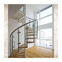 China Manufacturer supply outdoor wooden stairs beech spiral staircase for sale