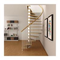 China WilliamArchi curved wooden stairs spiral tempered glass staircase for sale