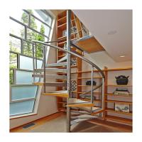 China Factory seller folding wood stairs industrial spiral staircase for sale