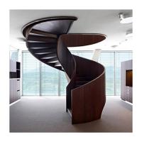 China Apartment oak solid wooden indoor stairs brazilian cherry spiral staircase for sale
