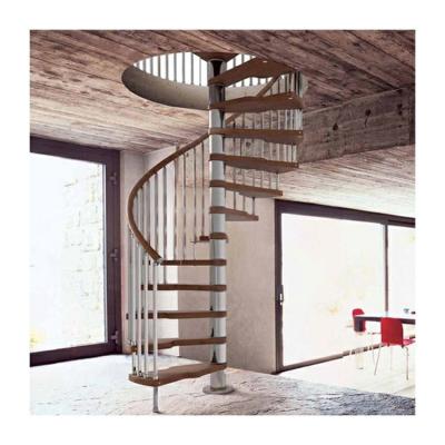 China Factory supply metal wood stairs powder coated steel spiral staircase for sale