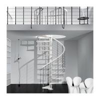 China Art gallery wooden stair tread white color spiral staircase for sale