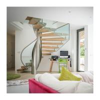 China Townhouse made of wooden stairs indoor decorative spiral staircase for sale