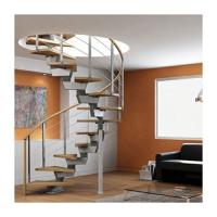 China Used steel beams wood veneer stairs diy modern spiral glass staircase for sale