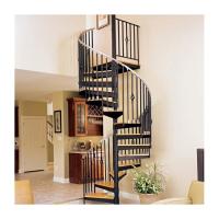 China General direct sales toughened steel wood step stairs strong spiral staircase for sale