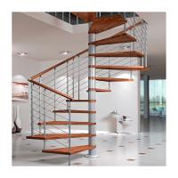 China Modern design used indoor attic solid wood stairs ourdoor spiral staircase for sale