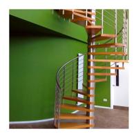 China Modern design used indoor attic solid wood stairs ourdoor spiral staircase for sale