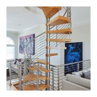 China Factory direct sales safety thin black wood steps stairs diameter spiral staircase for sale