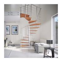 China Factory direct sales safety thin black wood steps stairs diameter spiral staircase for sale