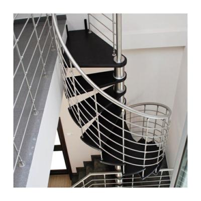 China Wholesale agent simple wood stairs carbon steel structure spiral staircase for sale