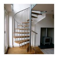 China Wholesale agent simple wood stairs carbon steel structure spiral staircase for sale