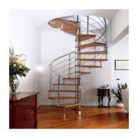 China Single beam wood step stairs exterior aluminum spiral staircase for sale